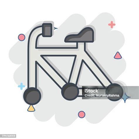 아이콘 자전거 기호와 관련된 프레임입니다 만화 스타일 심플한 디자인 편집 가능 간단한 일러스트레이션 개념에 대한 스톡 벡터 아트