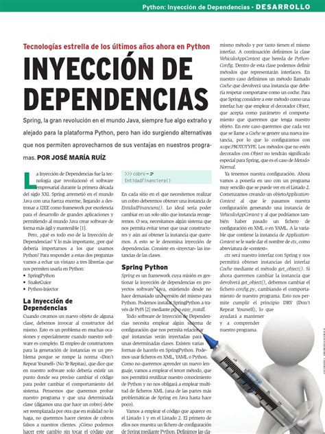 Inyeccion De Dependencias Pdf Java Lenguaje De Programación