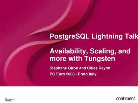 ppt tungsten database scale out and replication for postgresql