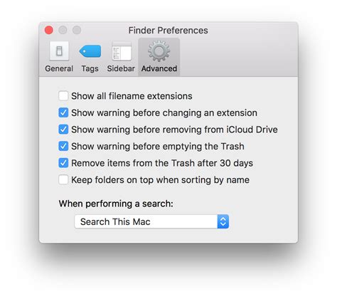 set macos to empty trash automatically after 30 days how to