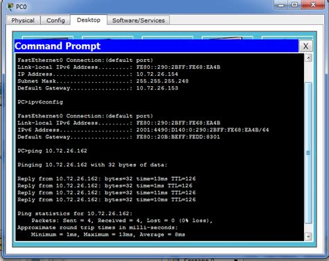 Checking Ip Address And Communication Link In Command Prompt