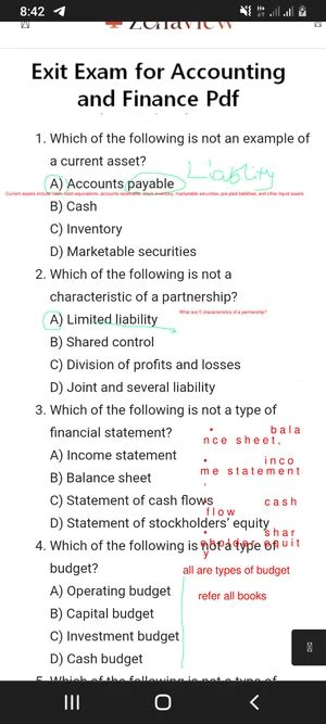 Exit Exam Accounting 1 Accounting And Finance Studocu