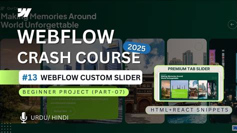 Custom Slider In Webflow Tab Slider Html And React Code Webflow Crash