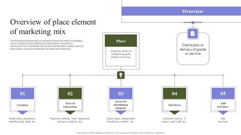Marketing Mix Strategy Handbook Overview Of Place Element Of Marketing Mix Template Pdf