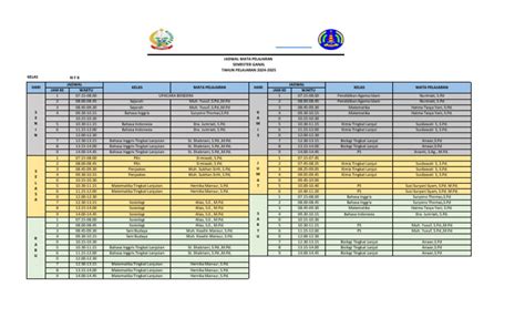 f xi 8 jadwal pelajaran 2024 2025 ok ok ok pdf