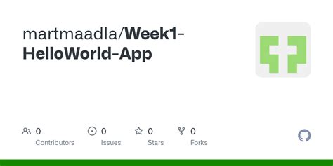 GitHub Martmaadla Week HelloWorld App
