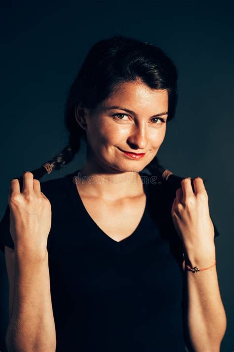 Playful Woman With Pigtail Stock Image Image Of Smiling 62432013