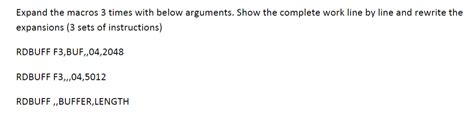 Solved Expand The Macros 3 Times With Below Arguments Show