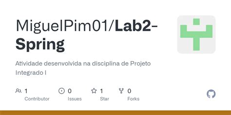 Github Miguelpim01lab2 Spring Atividade Desenvolvida Na Disciplina