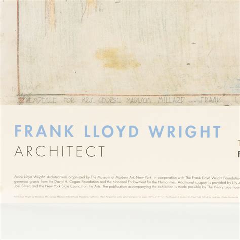 Moma Frank Lloyd Wright Exhibition Offset Lithograph Poster Ebth