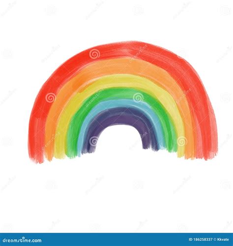 Arco Iris De Pintura Aislado En Fondo Blanco Dibujo Infantil Símbolo De Lgbtq De Orgullo