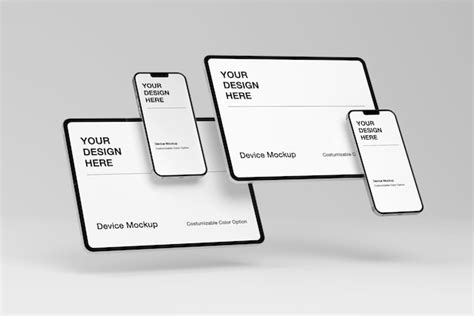 Premium Psd Customizable Background And Object Color Device Mockup