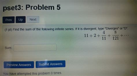 Solved Pset3 Problem 5 Prev Up Next 1 Pt Find The Sum Of