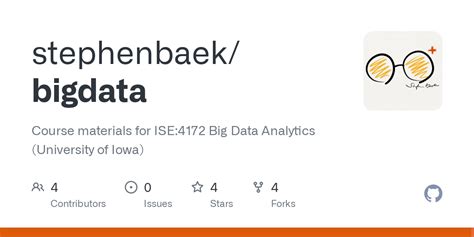 Github Stephenbaekbigdata Course Materials For Ise4172 Big Data