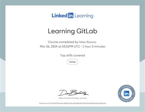 Vasu Kovuru On Linkedin Certificate Of Completion