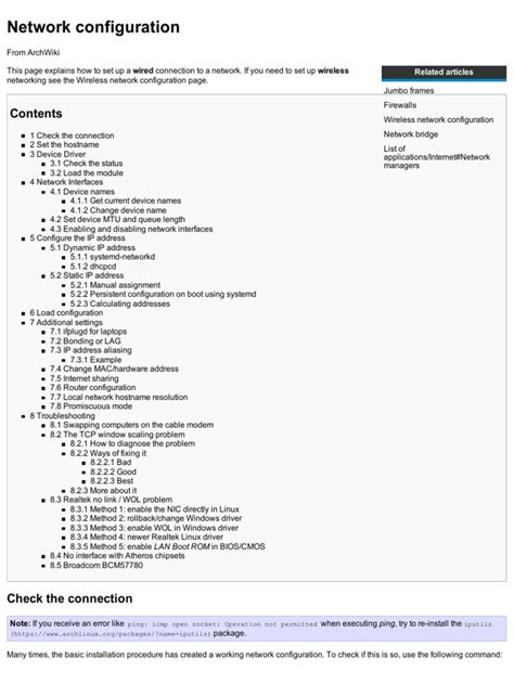 Network Configuration Archwiki Pdf Ip Address Computer Network