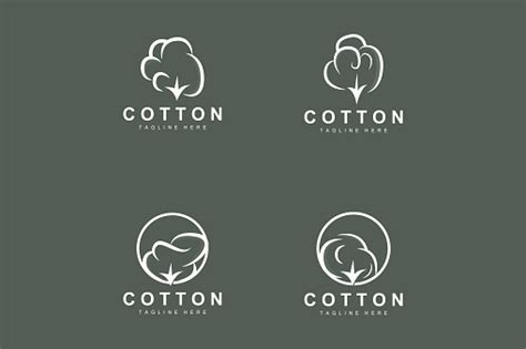 코튼 로고 부드러운 코튼 플라워 디자인 벡터 자연 유기농 식물 의류 재료 및 미용 섬유 건강한 생활방식에 대한 스톡 벡터 아트 및 기타 이미지 건강한 생활방식 고급