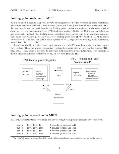 Pdf Floating Points In Mips Dokumentips