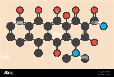 Doxycycline Antibiotic Drug Tetracycline Class Molecule Stylized