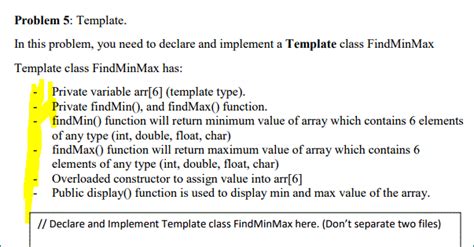 Solved C Please Create A Class Named Template And Give Chegg Com