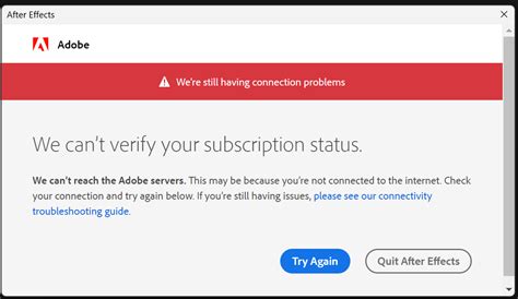 Solved Error Cant Verify Subscription Adobe Product Community 14435574