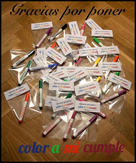 Gracias Por Poner Color A Mi Cumple Detalles Cumplea Os Ni Os Detalles Para Cumplea Os