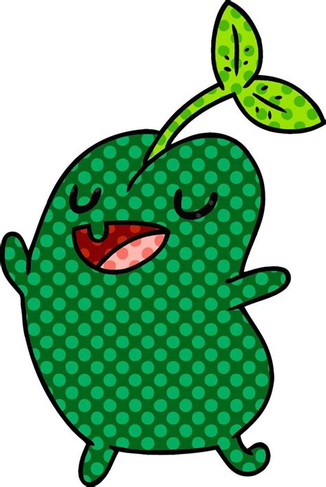Cartoon Kawaii Cute Sprouting Bean 9563575 Vector Art At Vecteezy