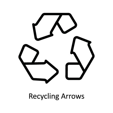 Recycling Arrows Vector Outline Icon Design Illustration Nature And Ecology Symbol On White