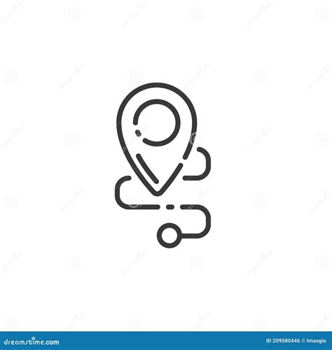Location Thin Line Icon Map And Navigation Outline Commerce Vector Illustration Stock Vector