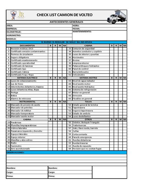 Check List Volteo Pdf Vehículos Vehículo De Motor