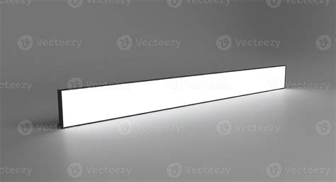 Illuminated Rectangular Light Panel With Dark Trim On Gray Background