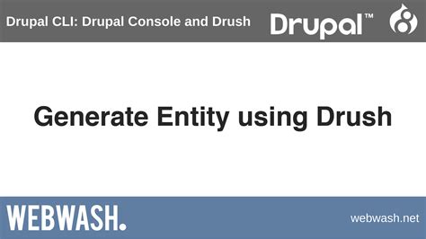 Generate Entity Using Drush Webwash