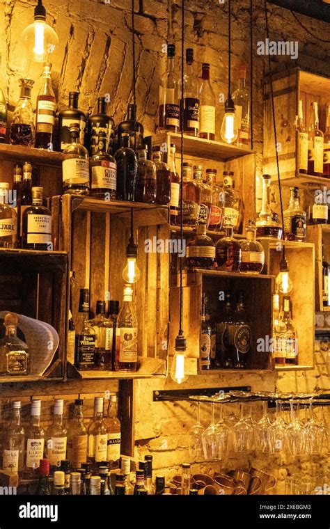 Bar Inside The Barn American Midwestern Style Burger Restaurant Gothenburg Sweden Stock