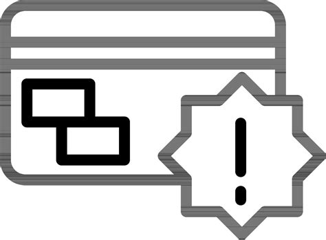 Alert Payment Card Icon In Black Line Art 24383753 Vector Art At Vecteezy