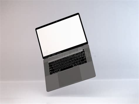 Realistic Laptop Mockup Template Scene Editorial Photo Illustration