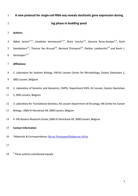 Pdf A New Protocol For Single Cell Rna Seq Reveals Stochastic Gene Expression During Lag Phase