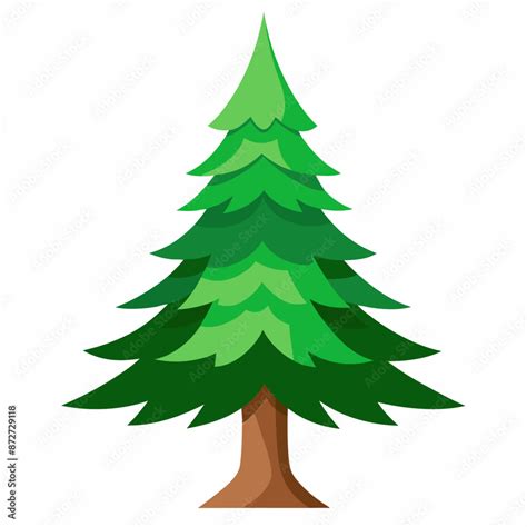 Pine Tree Clipart Cartoon Illustration Drawing Stock Vector Adobe Stock