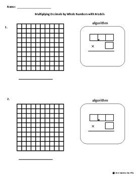 Modified Version Multiplying Decimals By Whole Numbers With Models