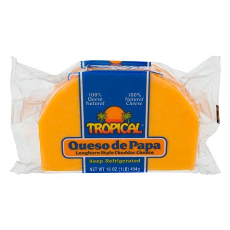 Save On Tropical Queso De Papa Longhorn Style Cheddar Cheese Block