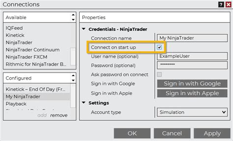 Setting Preferred Market Data Connections Ninjatrader Desktop
