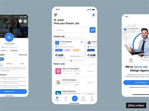 jarviz lab job finder mobile app ui design by jarviz lab ui ux