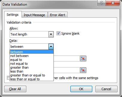 Excel Data Validation Limit What A User Can Enter Into A Cell
