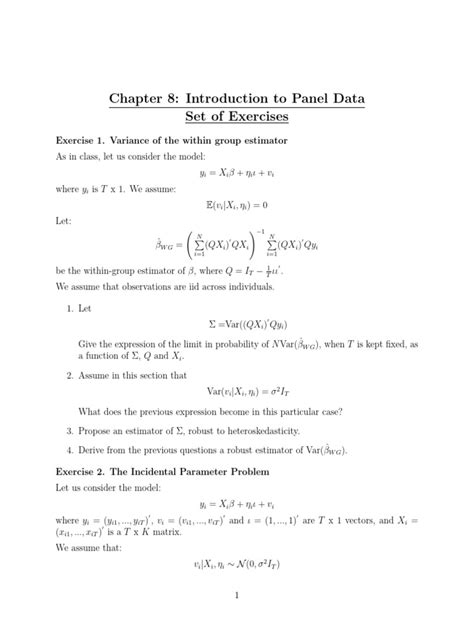 Chapter 8 Introduction To Panel Data Pdf Standard Deviation Estimator