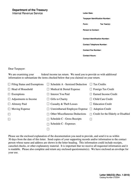 Irs Letter 566 Cg 2010 Fill Out Tax Template Online Us Legal Forms