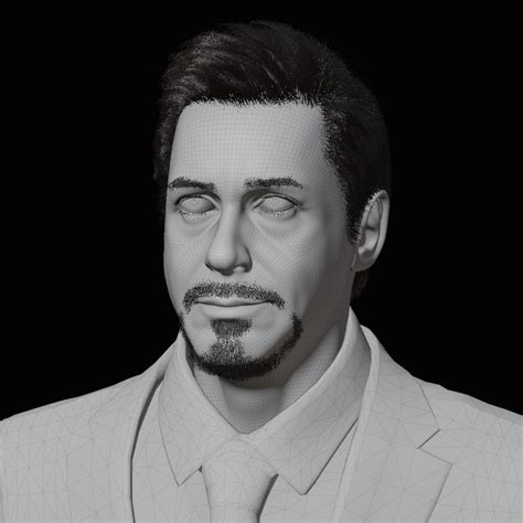 Robert Downey Jr Iron Man Realistic Portrait Render CGTrader