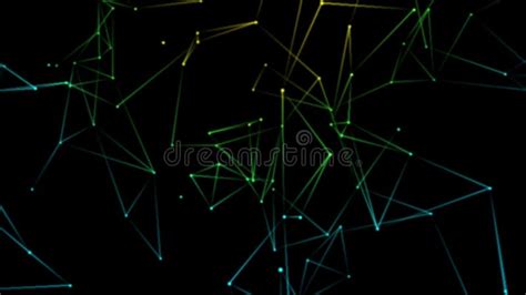 Abstract Plexus Structure Of Many Glowing Lines And Particles