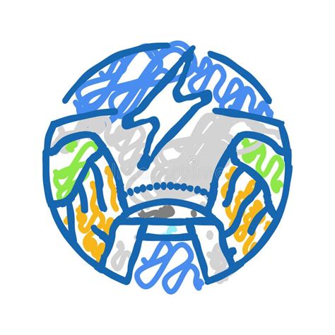 Hydropower Hydroelectric Power Icon Doodle Illustration Stock Vector