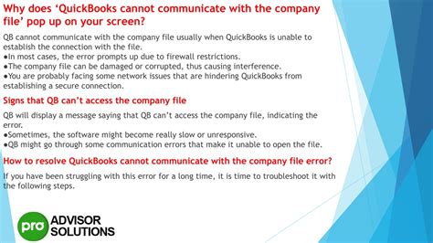 PPT Tips To Move QuickBooks Cannot Communicate With The Company File PowerPoint Presentation