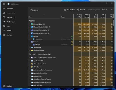 Reduce Process Interference With Task Manager Efficiency Mode