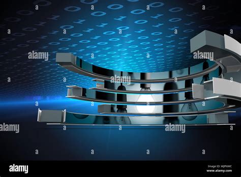Light Bulb On Abstract Screen Against Technical Background With Binary